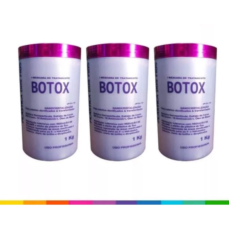 kit 3 Botox plástica dos fios matizadora alisamento e redução de volume ...