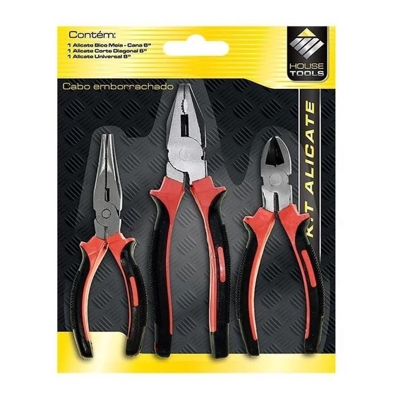 Kit de Alicates de Corte Universal e Bico com Cabo Emborrachado House ...