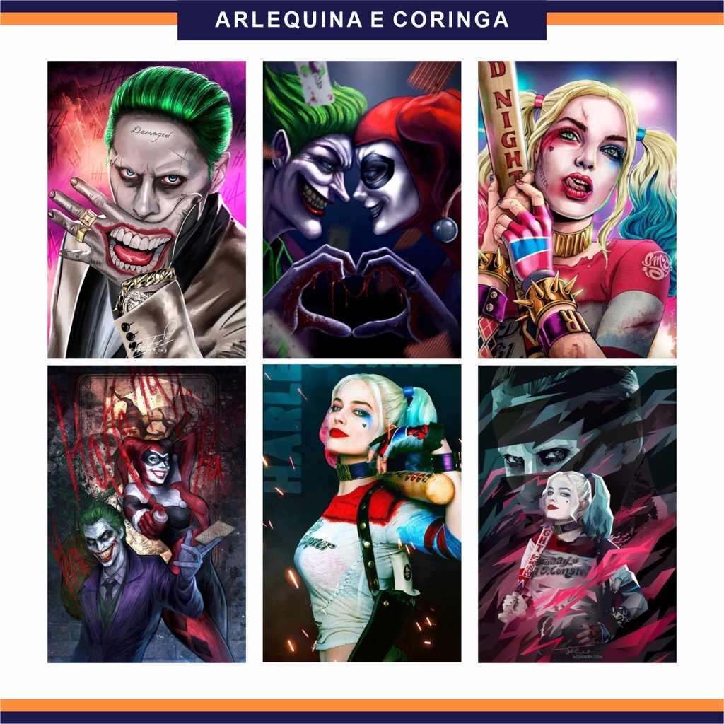 Placa Decorativa Arlequina e Coringa - Filme Desenho - Decoração de ...