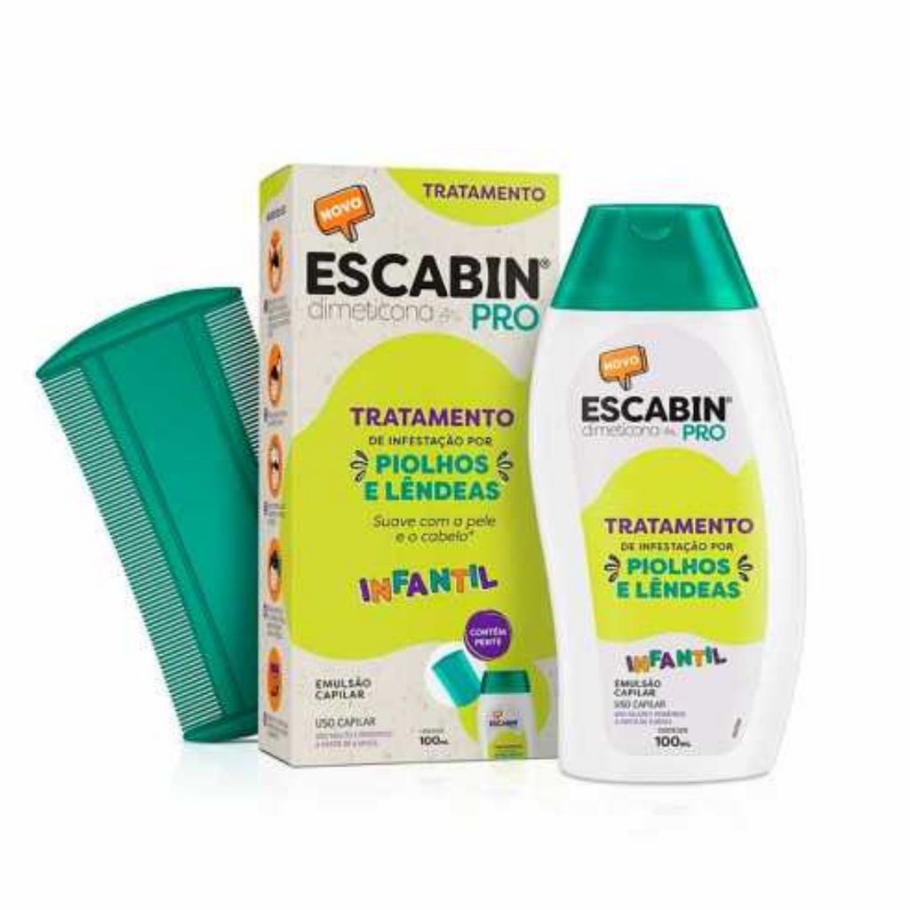 Escabin Pro Infantil Tratamento Piolhos E Lêndeas 100ml | Shopee Brasil