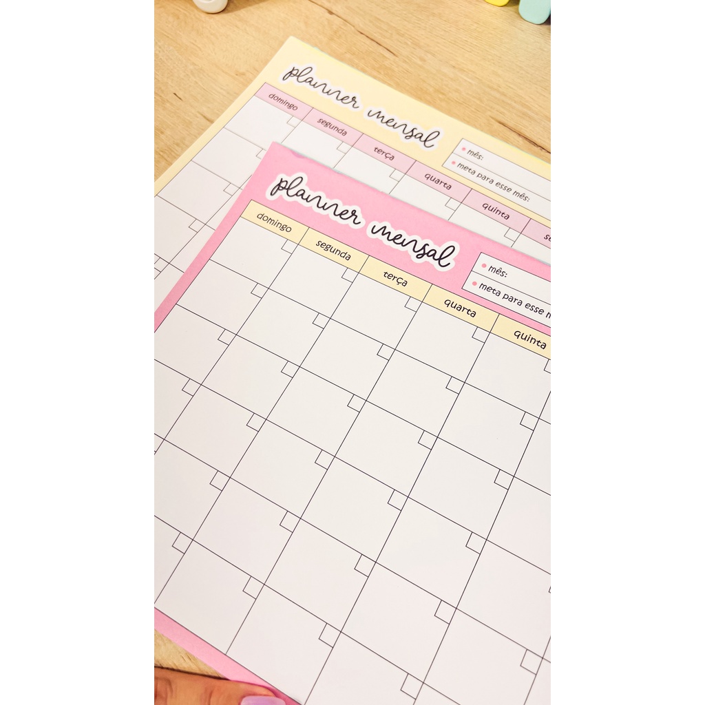Planner Mensal de Mesa permanente folha 120g | Shopee Brasil