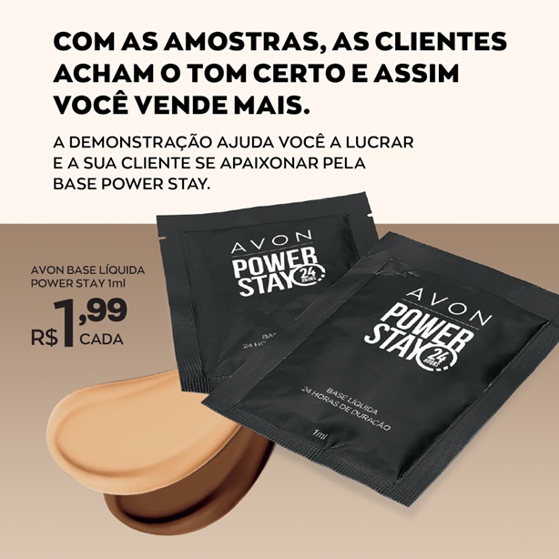 Amostra Base Power Stay Avon | Shopee Brasil