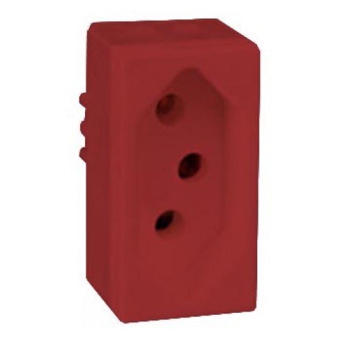 Módulo Tomada 20A 2P+T Vermelha 220 Miolo Meio Femea | Shopee Brasil