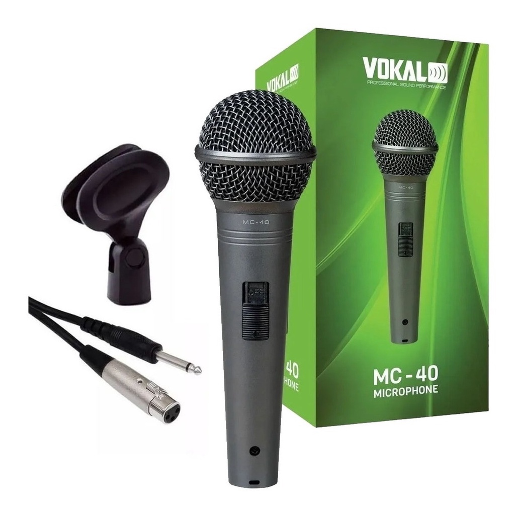Microfone Profissional Para Voz, Karaoke Vokal C/fio Mc40 | Shopee Brasil