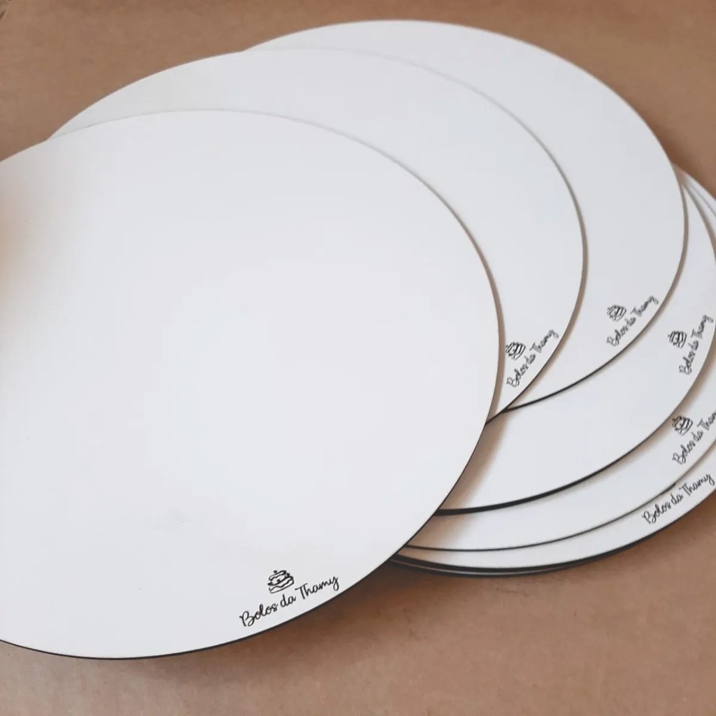 Cake Board Bolo Mdf 3mm 12 peças 30cm gravamos sua logo | Shopee Brasil
