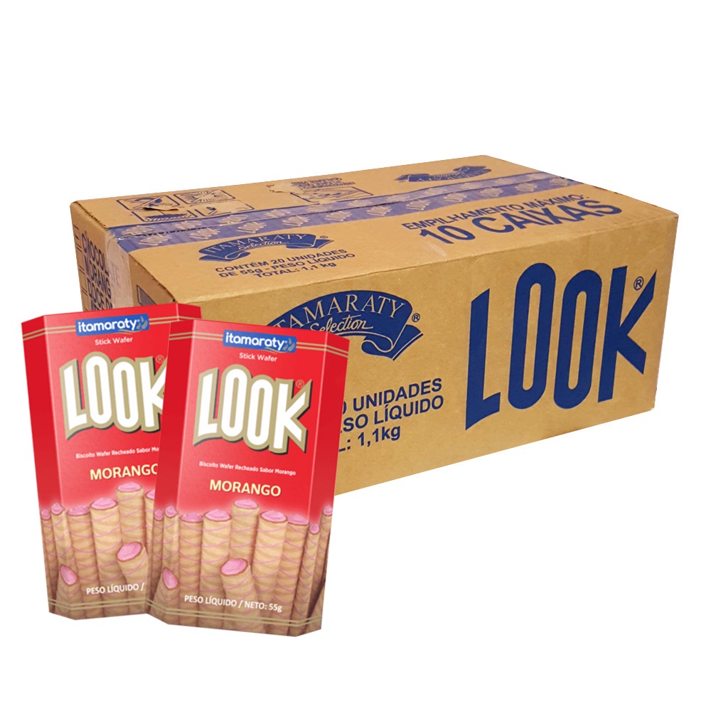 Wafer Recheado Look Morango 55g c/20 - Itamaraty | Shopee Brasil