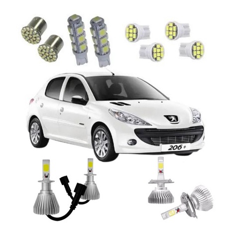Kit Lampadas Super Led Peugeot 206 207 + Led's | Shopee Brasil