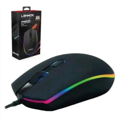 Mouse Gamer RGB LEHMOX GT-M3 com fio excelente para jogos - Preto ...