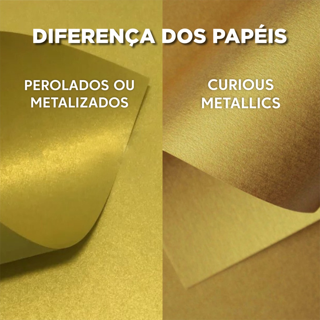 Papel Metálico (Curious Metallics) A4 120g - 3 Folhas - Várias Cores ...