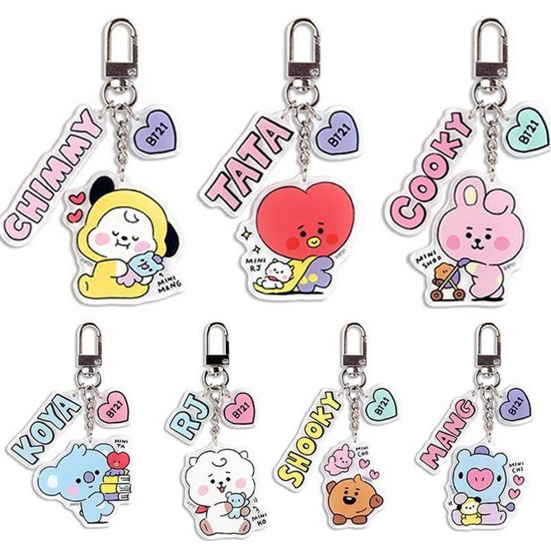 Kpop Bts Bt21 Bonito Titular Chaveiro Moda Feminina Meninas Kawaii Saco ...