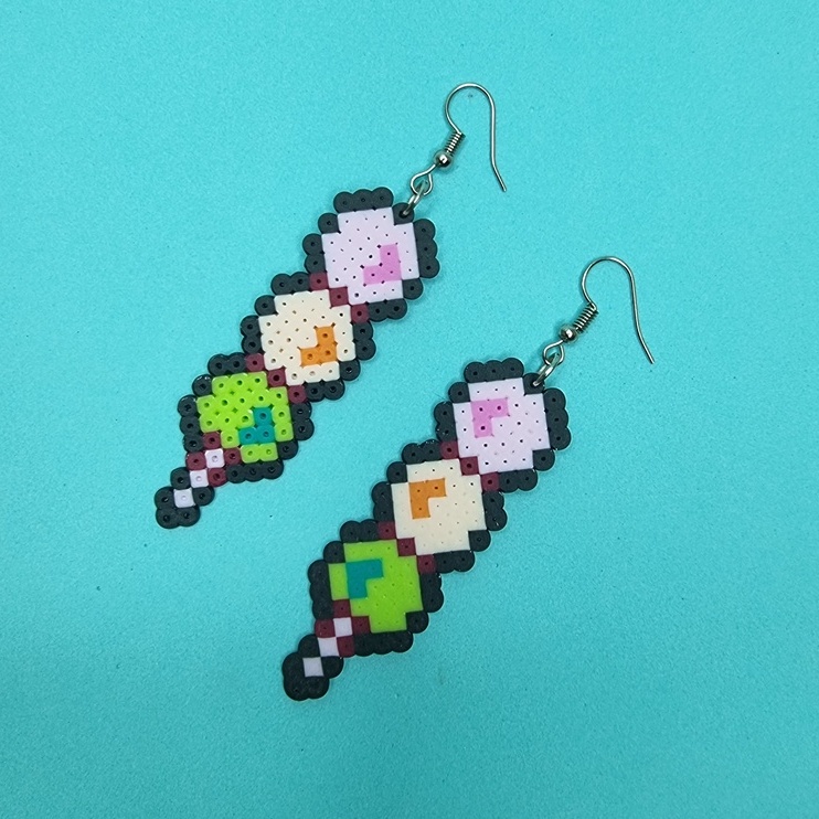 Brincos Dango - Pixel Art/ Pixel Arte/ Perler Beads | Shopee Brasil