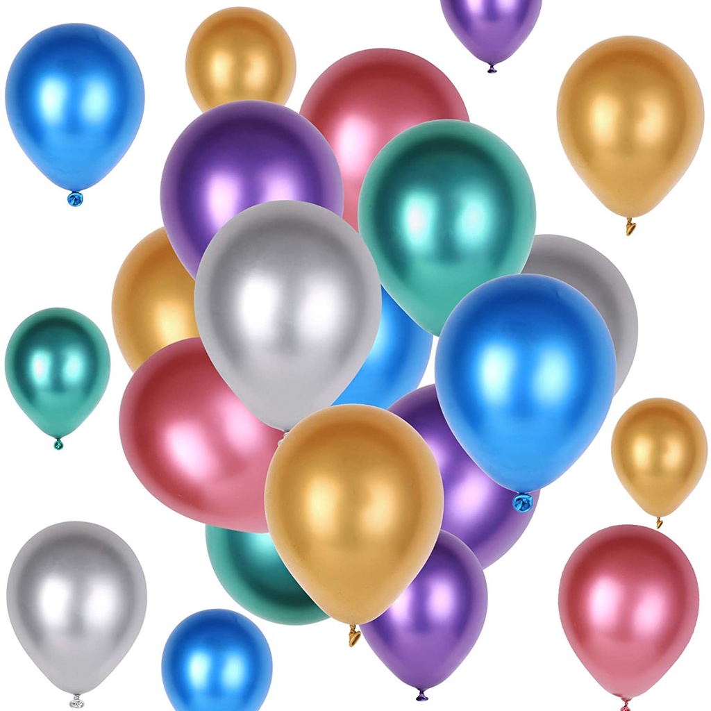 25 Balão Látex Cromado 5 Polegadas Bexiga Metalizada 12cm FestBall | Shopee Brasil
