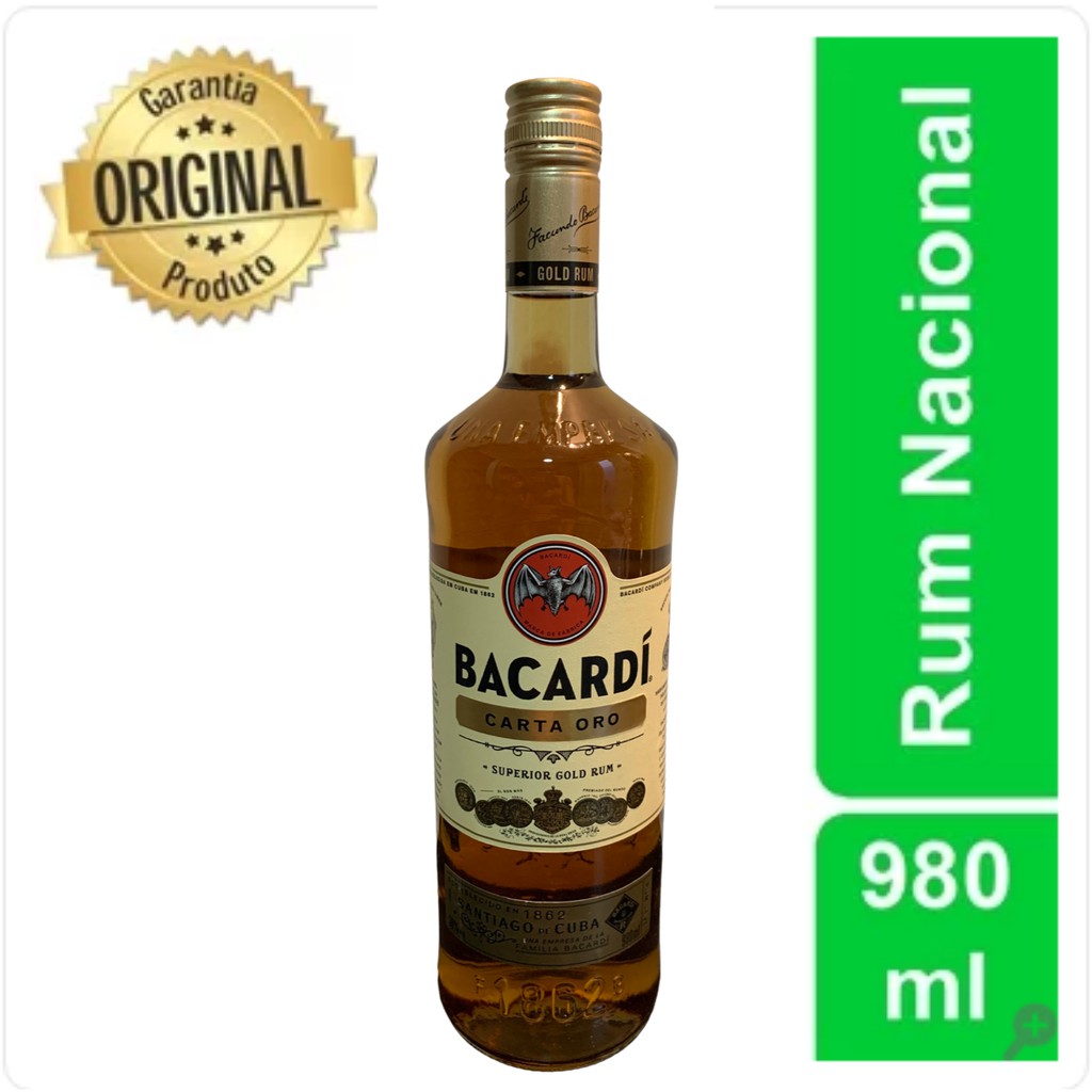 Bacardi Carta Ouro Rum Garrafa 980 ml | Shopee Brasil