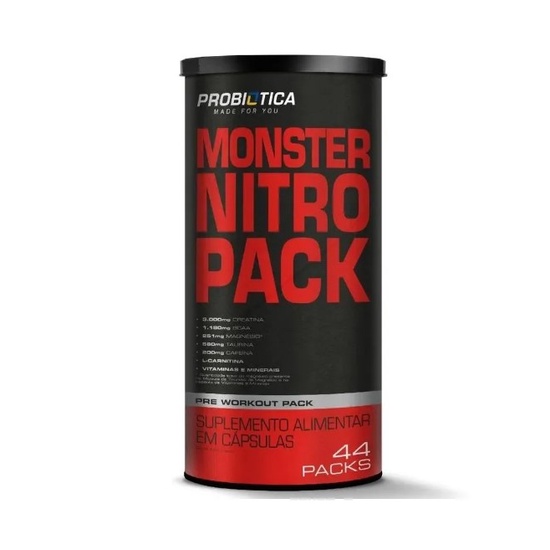 Monster Nitro 44 Packs - Probiótica - Nova Formula | Shopee Brasil