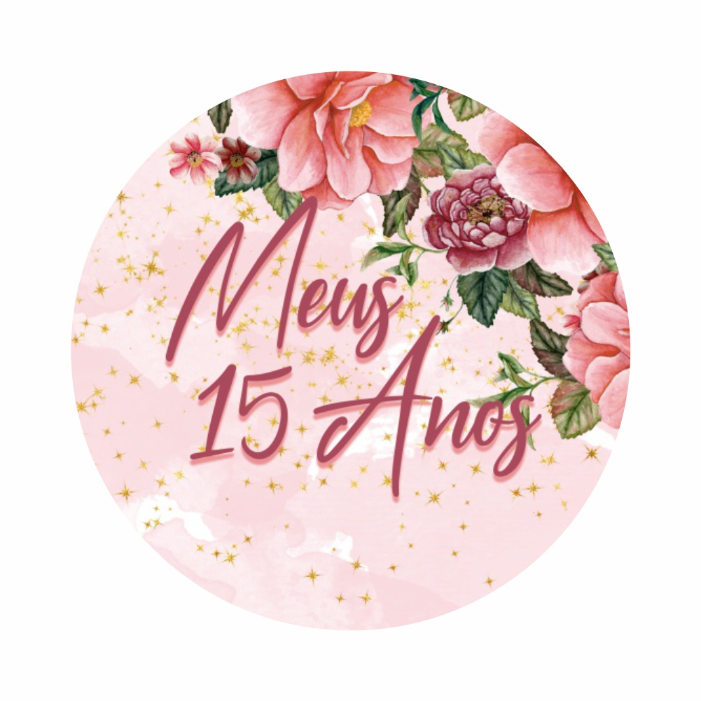 Painel De Festa Redondo Sublimado Tema 15 Anos | Shopee Brasil