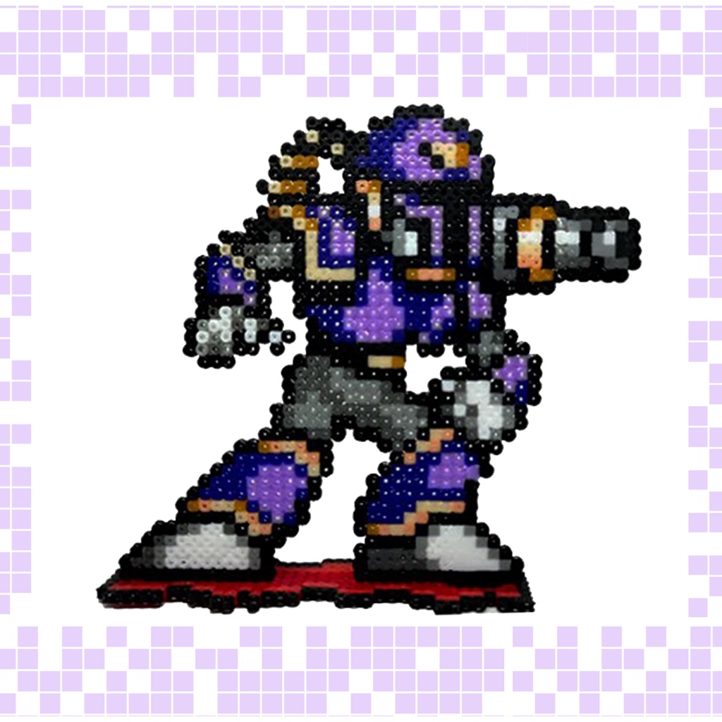 Mega Man X Vile Figura ou Imã Pixel Art Bead Perler Acompanha Base ...