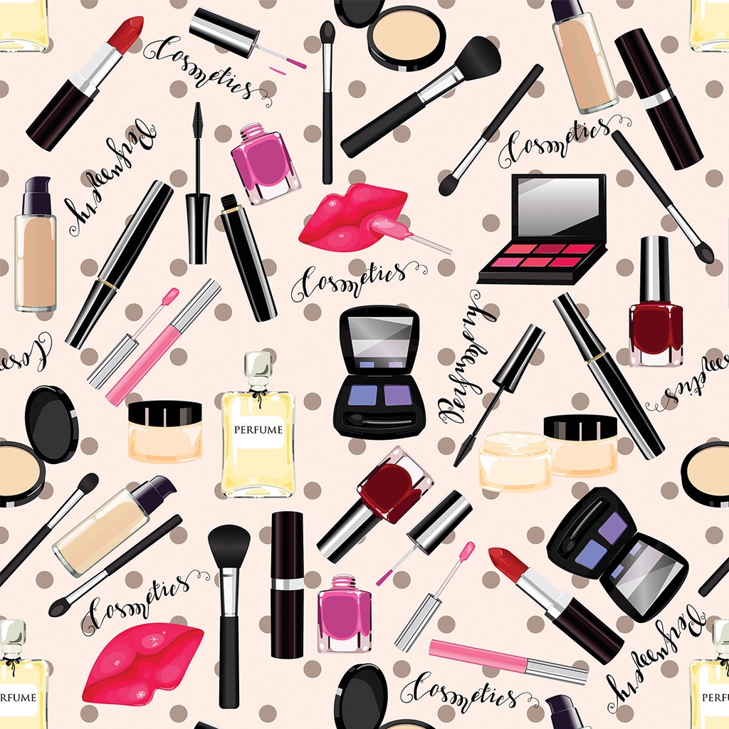 Papel de Parede Adesivo de Cosméticos Maquiagem Salão Beleza Feminina ...
