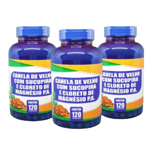 Kit C/ 3 Canela De Velho C/ Sucupira E Cloreto De Magnésio 120 Caps Natuviva | Shopee Brasil