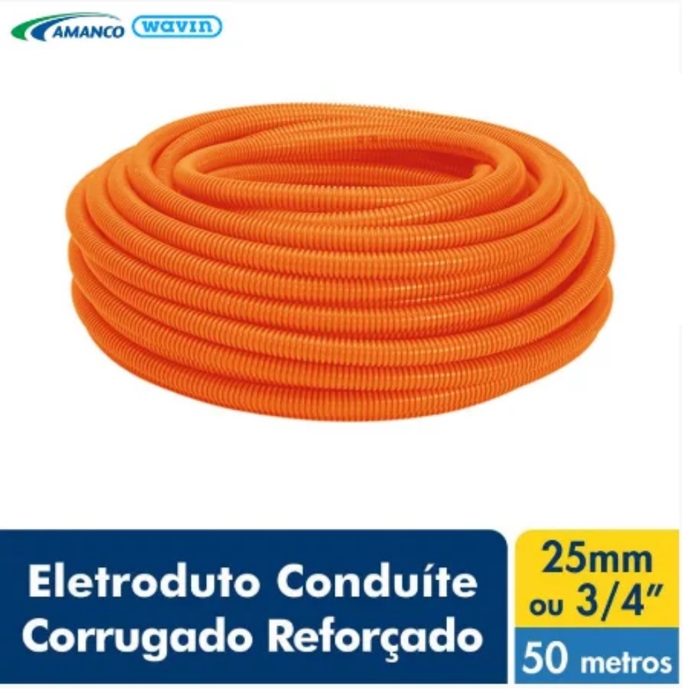 Conduíte Eletroduto Corrugado Reforçado Amanco | Shopee Brasil