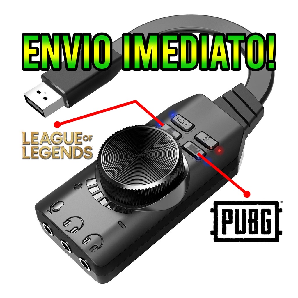 Placa de Som PC 7.1 Plextone GS3 PUBG COD Warzone Valorant Counter ...