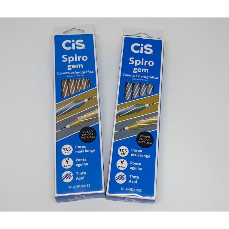kit com 2 canetas Cis Spiro Prata e Dourada | Shopee Brasil