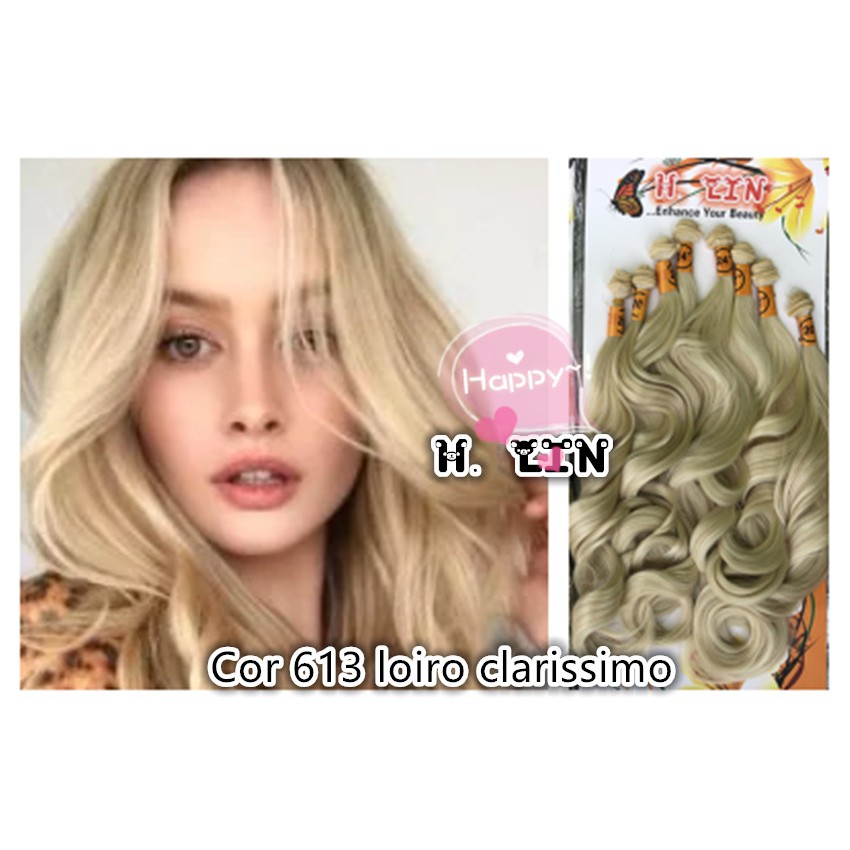 cabelo 8 telas liso ondulado cor 613 loiro clarissimo sem brilho fosco ...