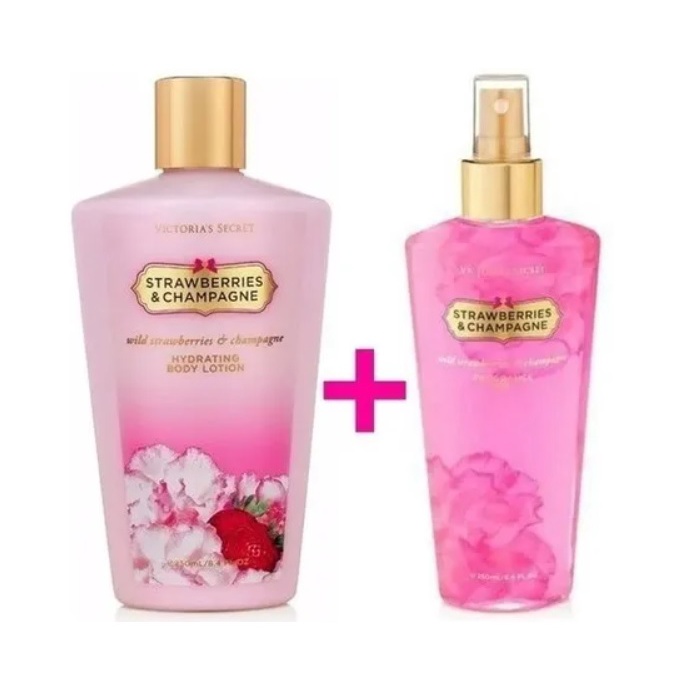 BODY SPLASH Strawberries Champagne VS Presente | Shopee Brasil