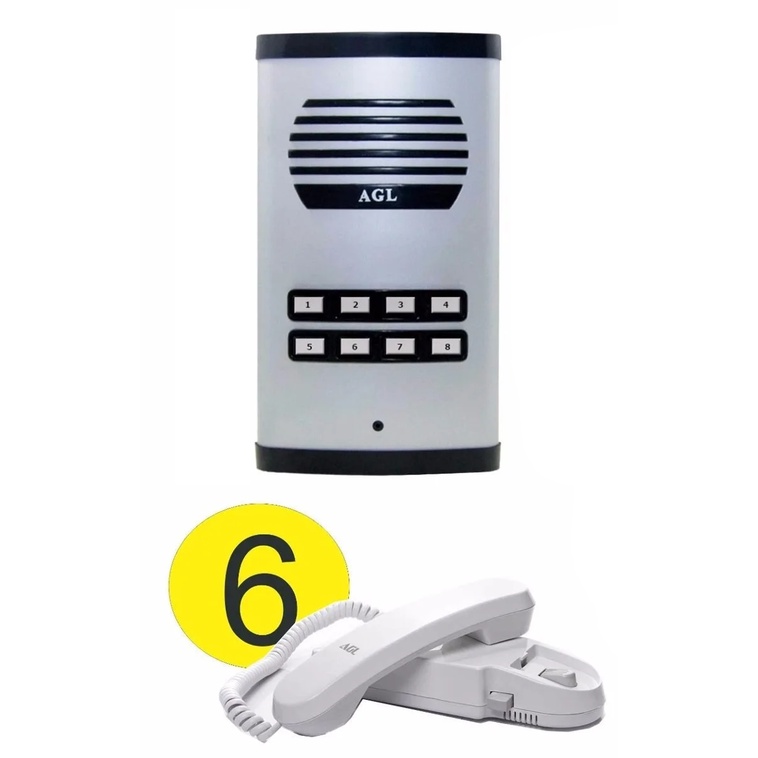 Kit Interfone Porteiro Coletivo 8 Pontos AGL + 6 Interfones | Shopee Brasil