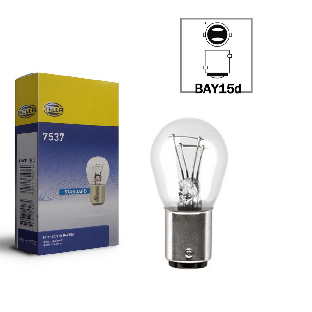 LAMPADA 2 POLOS UNIVERSAL P21/5W 24V BAY15D (PINO DESENCONTRADO) HELLA ...