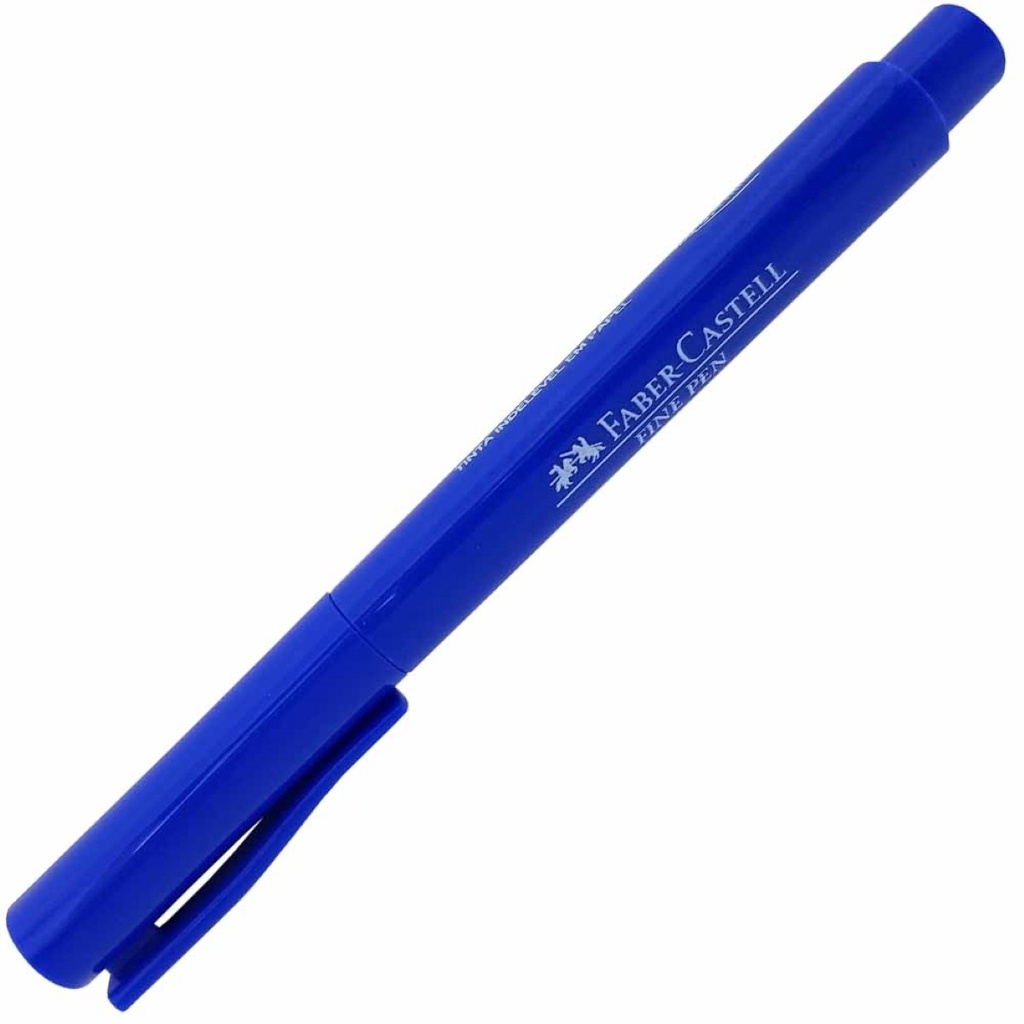Caneta Fine Pen 0.4 Azul Faber Castell | Shopee Brasil