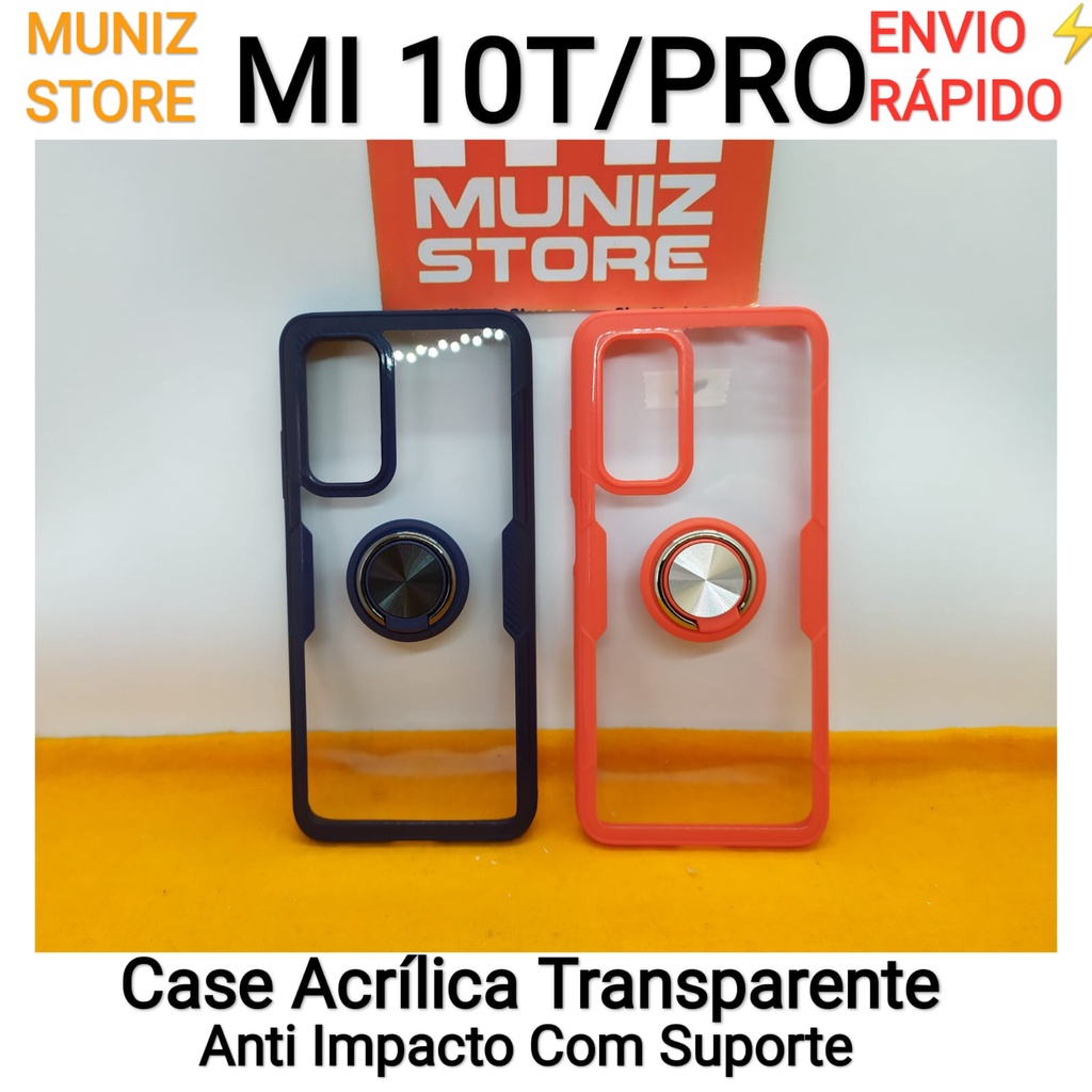 Capa Mi 10T/Mi 10T Pro Xiaomi Capinha Anti Impacto Case Acrilíca Transparente Com Suporte ...