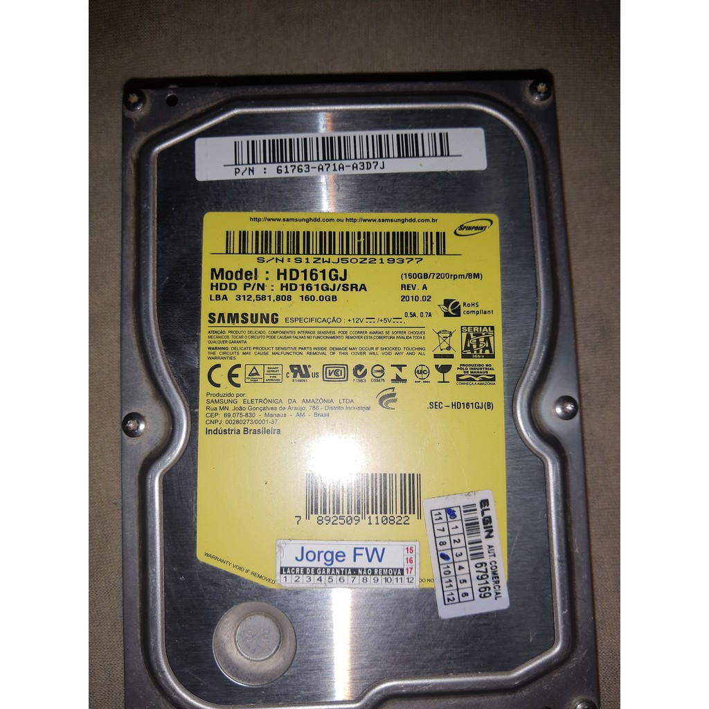 Placa Lógica Samsung HD161GJ | Shopee Brasil