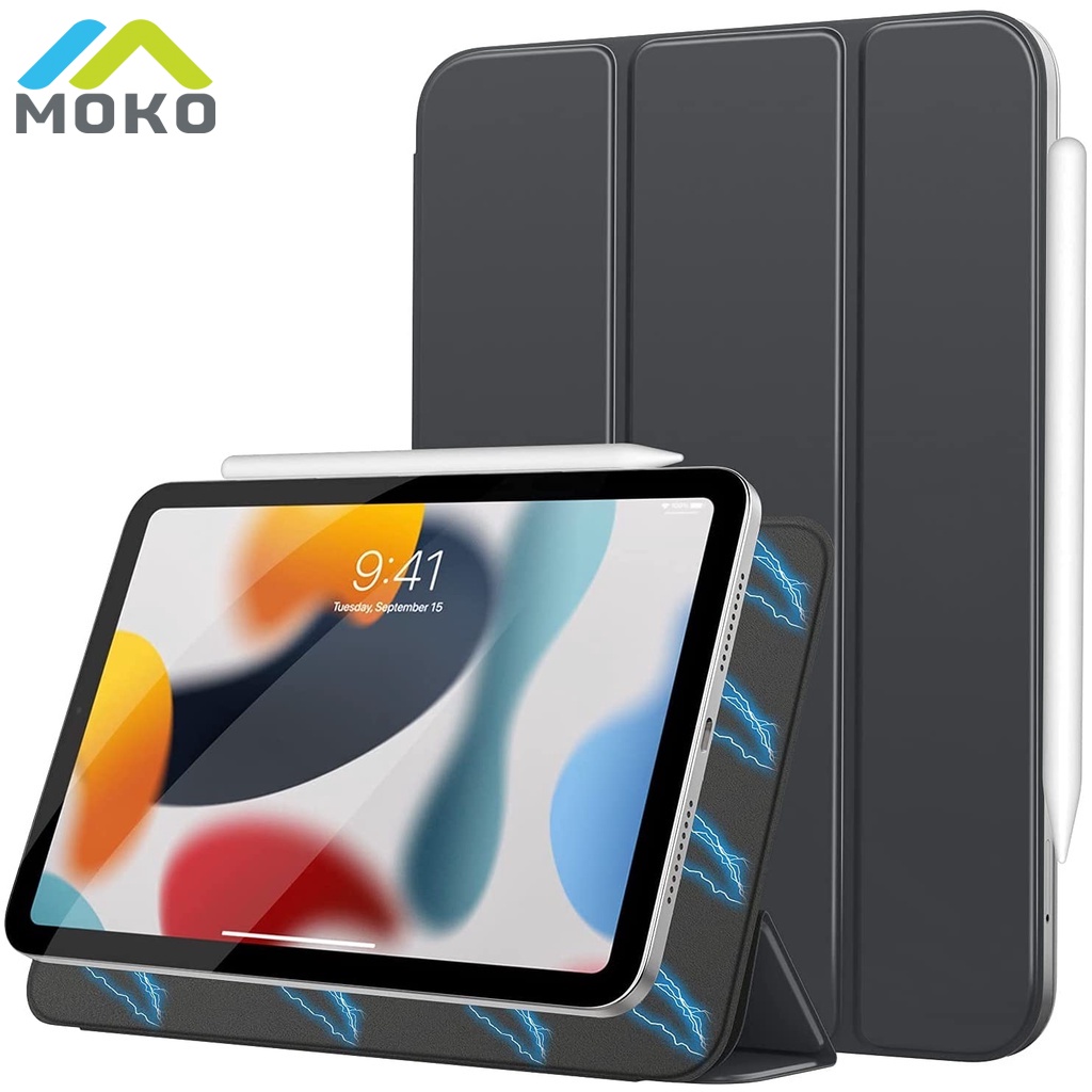 MoKo Case Fit Novo iPad Mini 6a Geração 8.3 " 2021 , PU Couro Magnético ...