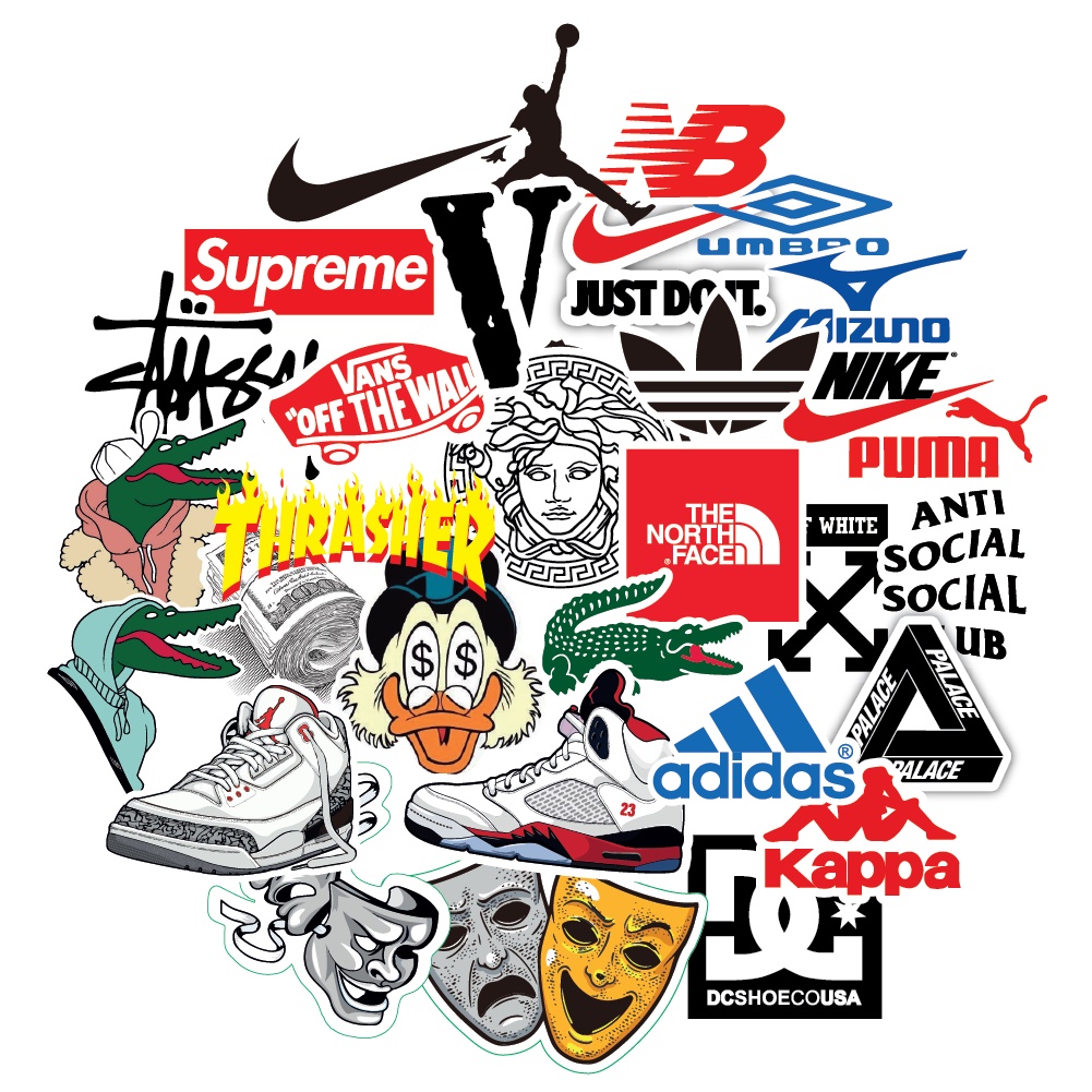 Kit Com 34 Adesivos Carro Moto Caminhão Bike Bicicleta Marcas Drip Trap ...