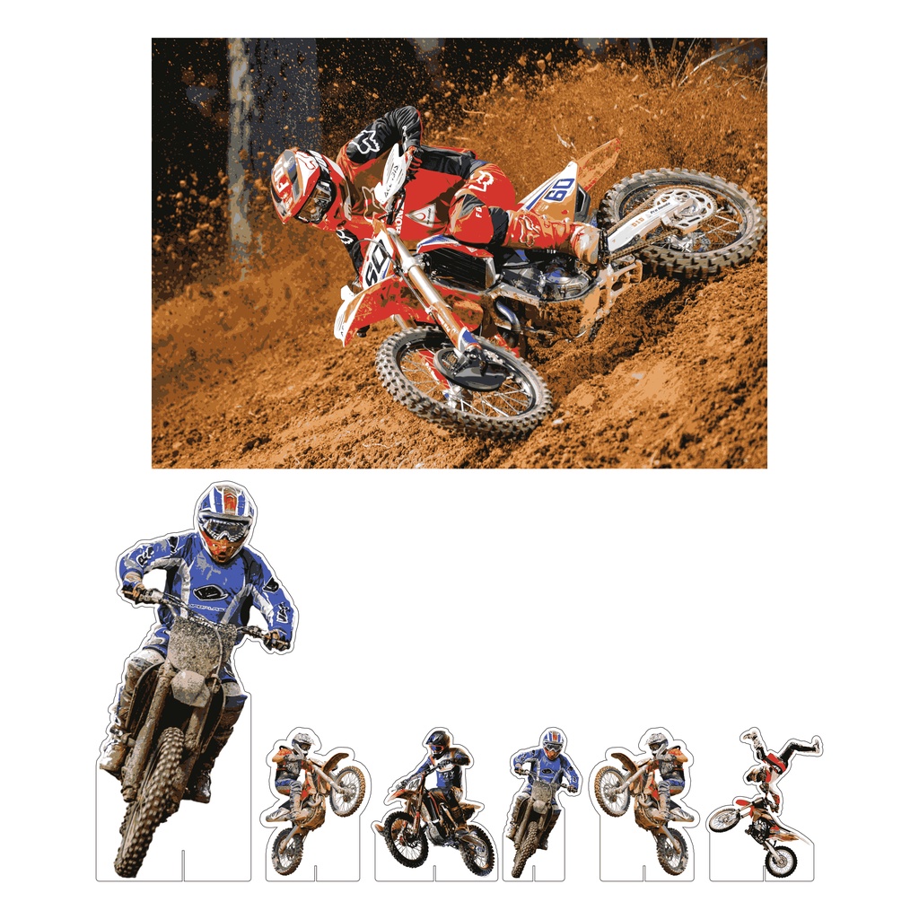 Mini Kit Display + Painel Festa Motocross | Shopee Brasil