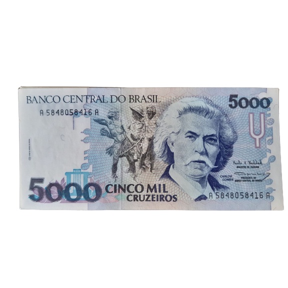 Cédula Antiga 5000 Cruzeiros Carlos Gomes | Shopee Brasil