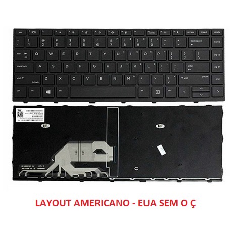 Teclado notebook HP Probook 430 g5 440 g5 445 g5 sem iluminação Layout ...