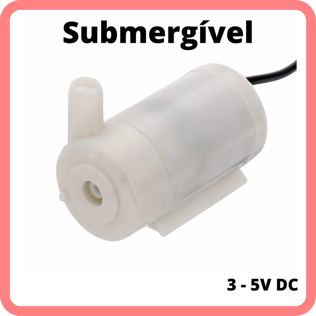 Mini bomba submergível Aquário Arduino DC 3 - 5V | Shopee Brasil