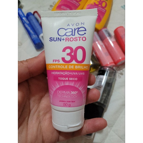 Protetor Solar Rosto Controle de Brilho FPS 30 50G Toque Seco Avon Care Sun Rosto Protetor Solar ...