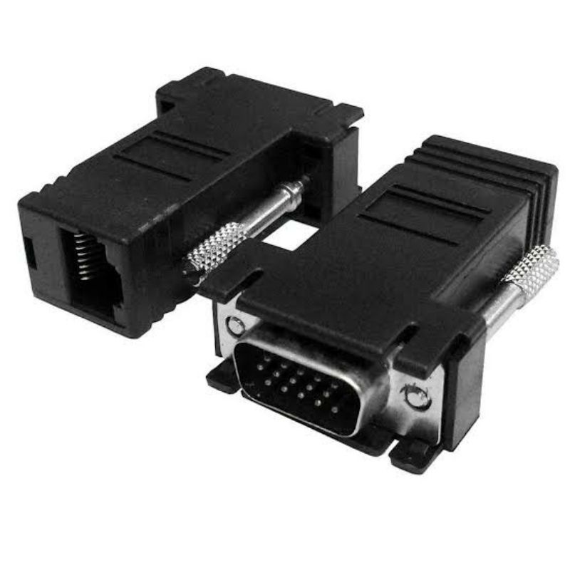 Adaptador vga RJ45 Macho Até 30 metros - 1 Par - Para montar cabo vga ...