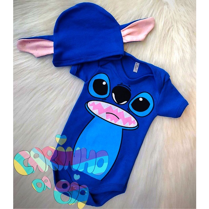 Body Mesversário Bebê Menino Stitch | Shopee Brasil