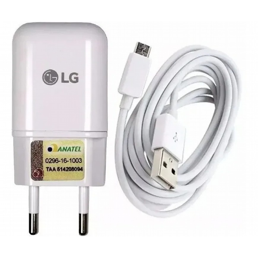 Carregador LG Micro USB K4 K8 K9 K10 K11 K12 + Carregador V8 Turbo ...