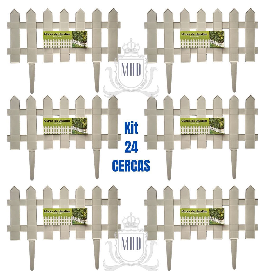 Kit 24 Cerca para Jardim Plástica Decorativa Mod. Inglês para Canteiro ...