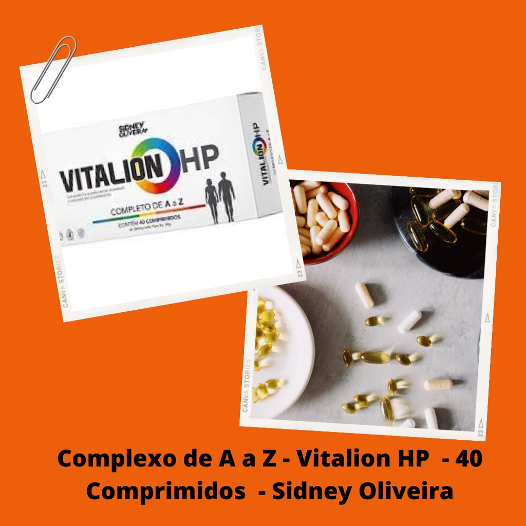 Complexo de Vitaminas de A a Z - Vitalion HP - 40 Comprimidos - Sidney ...