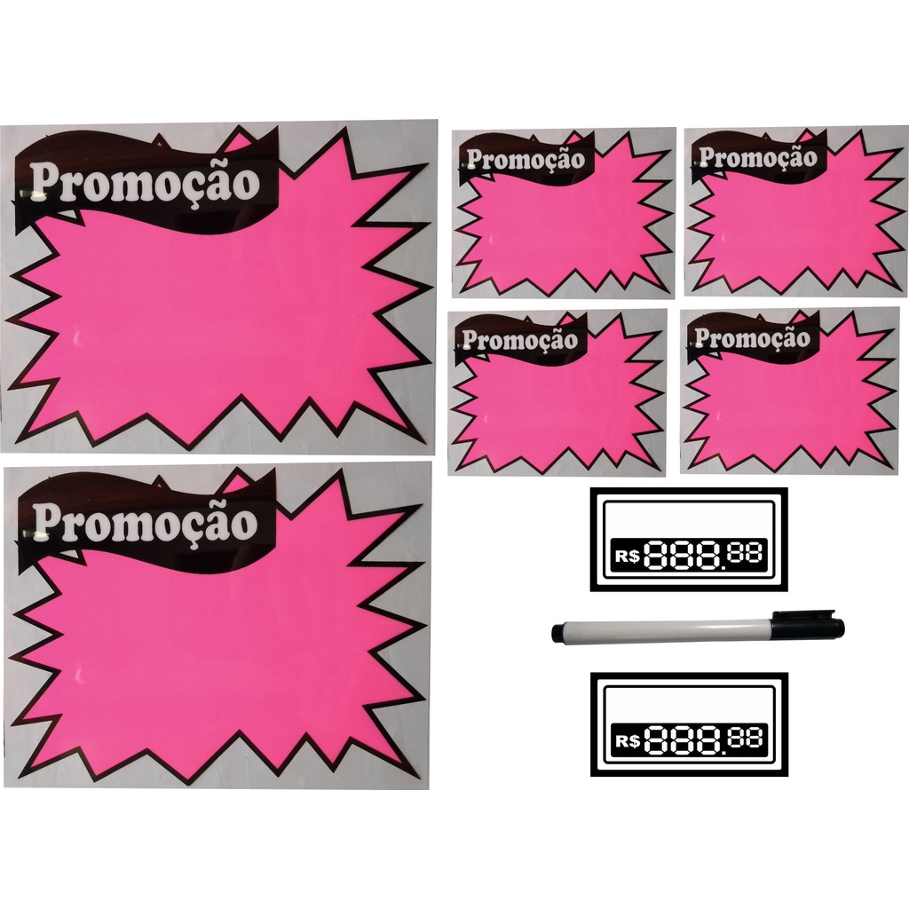 kit 100 etiqueta de preço Cartaz de oferta /promoção reutilizável ...