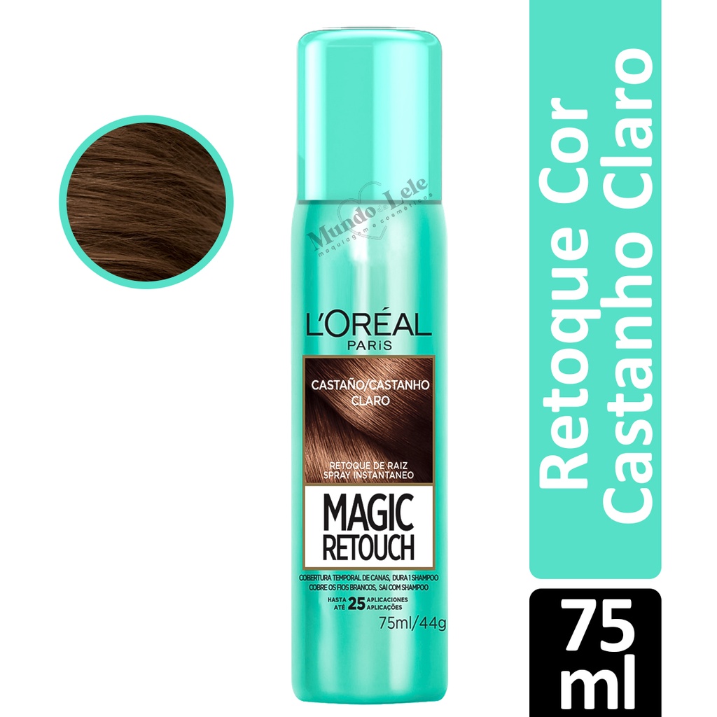 Retoque de Raiz Spray Instantâneo Magic Retouch Cor Castanho Claro ...