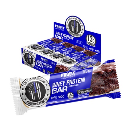 Whey Protein Bar Display com 12 unidades - Profit | Shopee Brasil