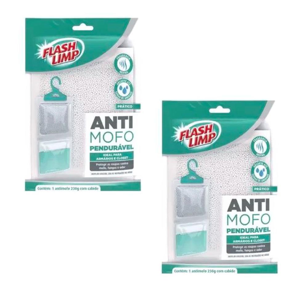Kit 2 Anti Mofo Desumidificador Cabide Closet Guarda Roupa Armário 230g ...