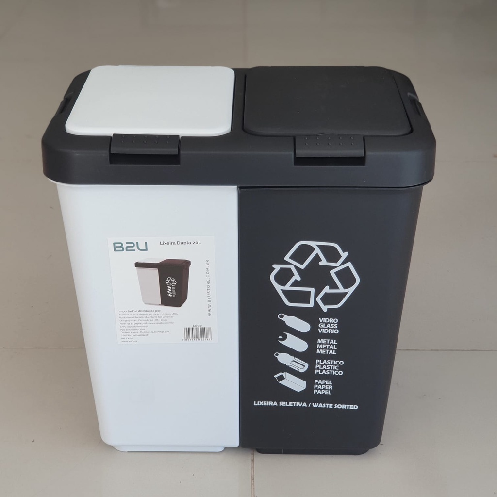 Lixeira Com Dois Compartimentos 10 Litros Seletivo Organico | Shopee Brasil