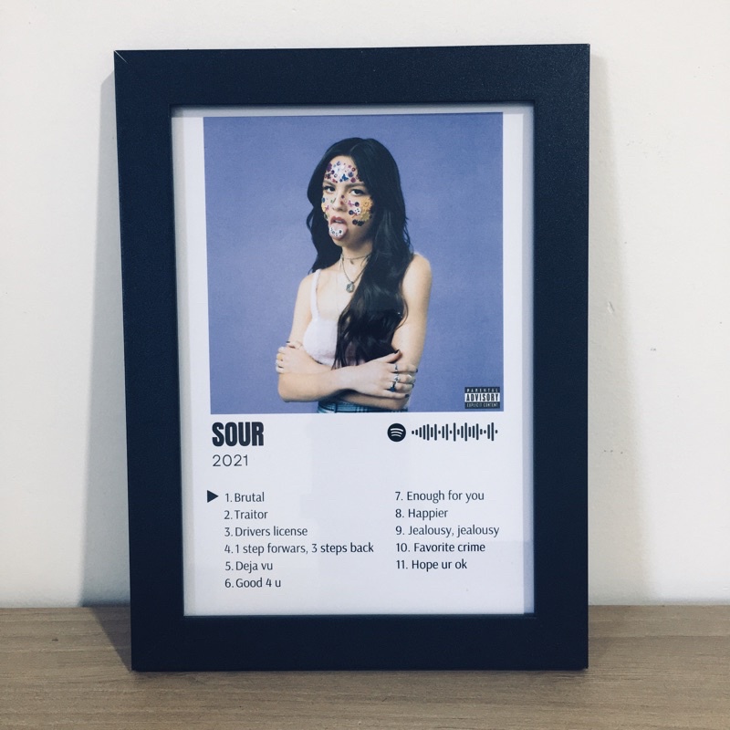 Quadro Álbum Spotify Capa Álbum Sour Olivi Rodrigo | Shopee Brasil